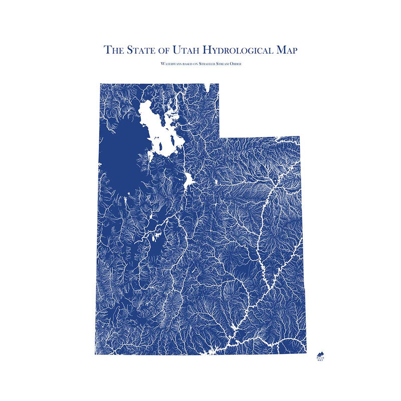 Utah Hydrology Series Map | Map of rivers, streams & more - Muir Way