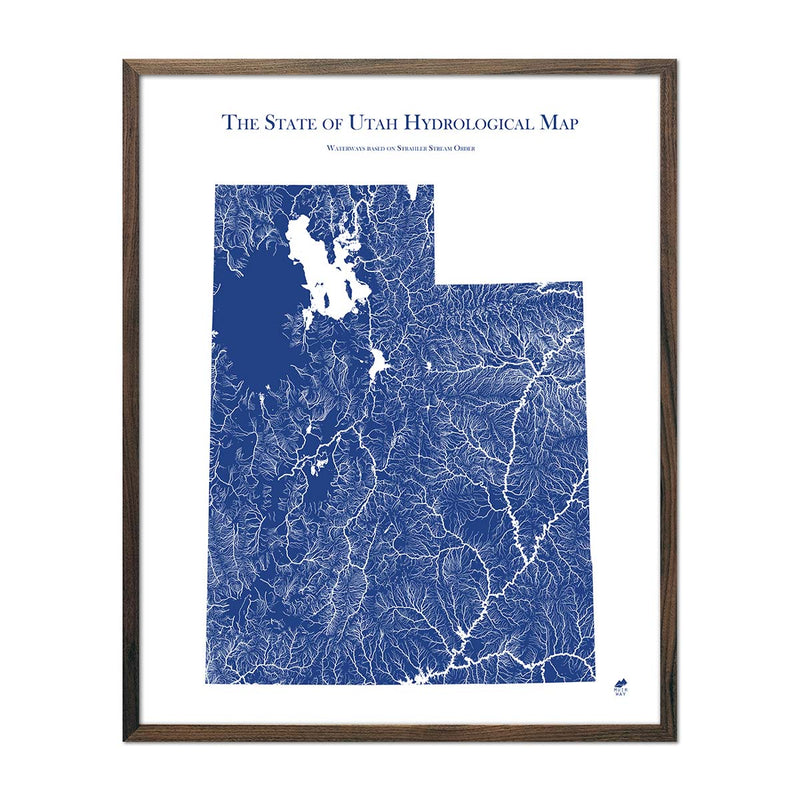 Utah Hydrology Series Map | Map of rivers, streams & more - Muir Way