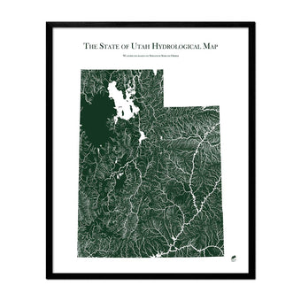 Utah Hydrology Series Map | Map of rivers, streams & more – Muir Way