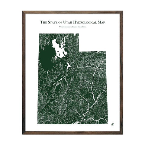 Utah Hydrology Series Map | Map of rivers, streams & more – Muir Way