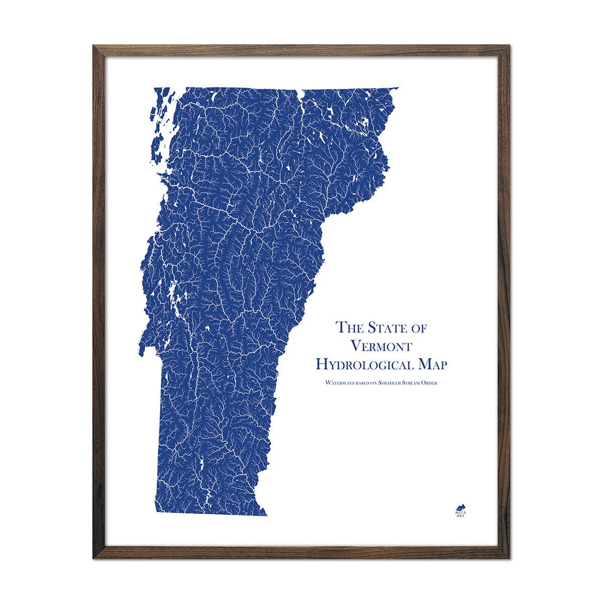 Vermont Hydrology Series Map | Map of rivers, streams & more - Muir Way