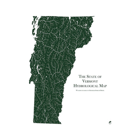 Vermont Hydrology Series Map | Map of rivers, streams & more – Muir Way