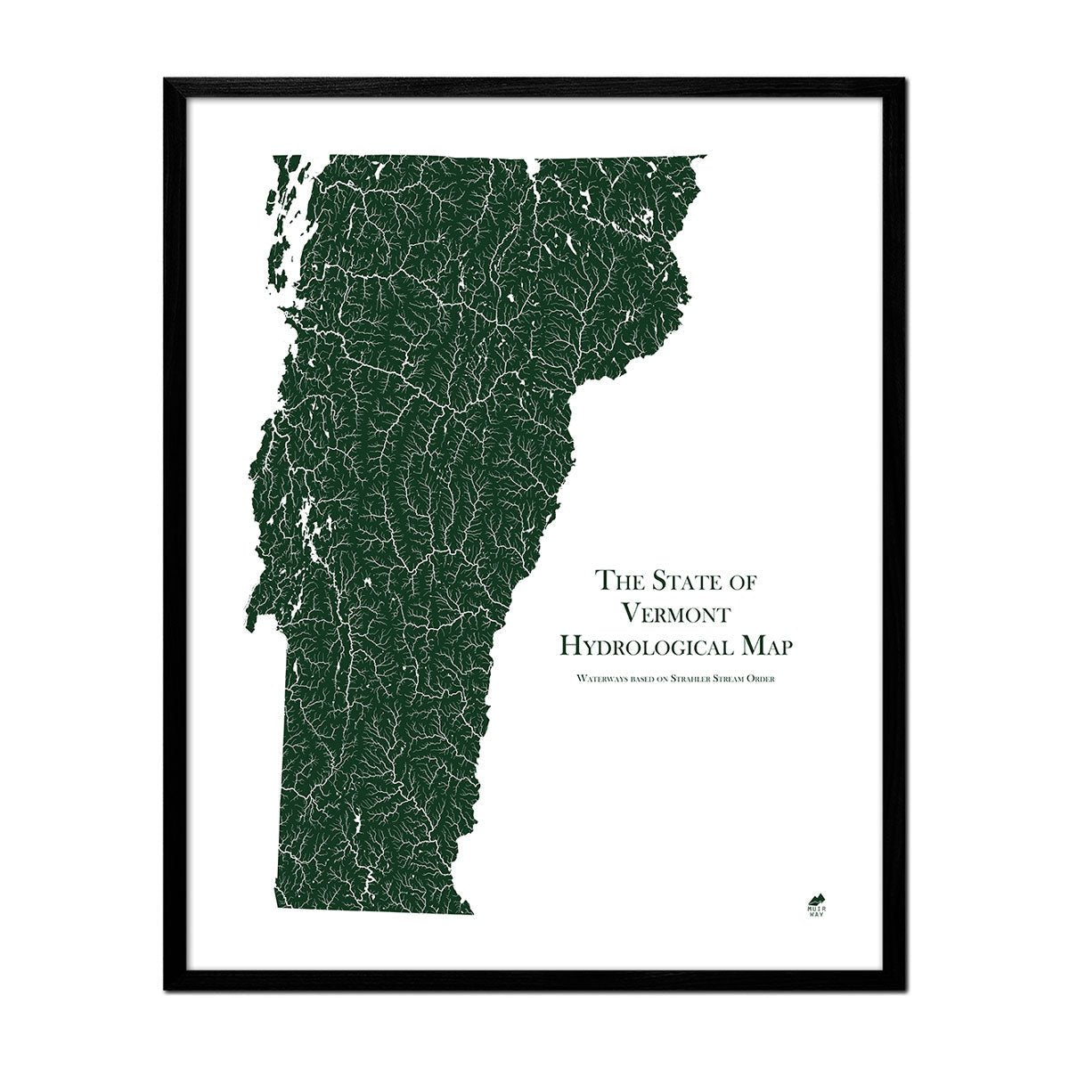 Vermont Hydrology Series Map | Map of rivers, streams & more – Muir Way