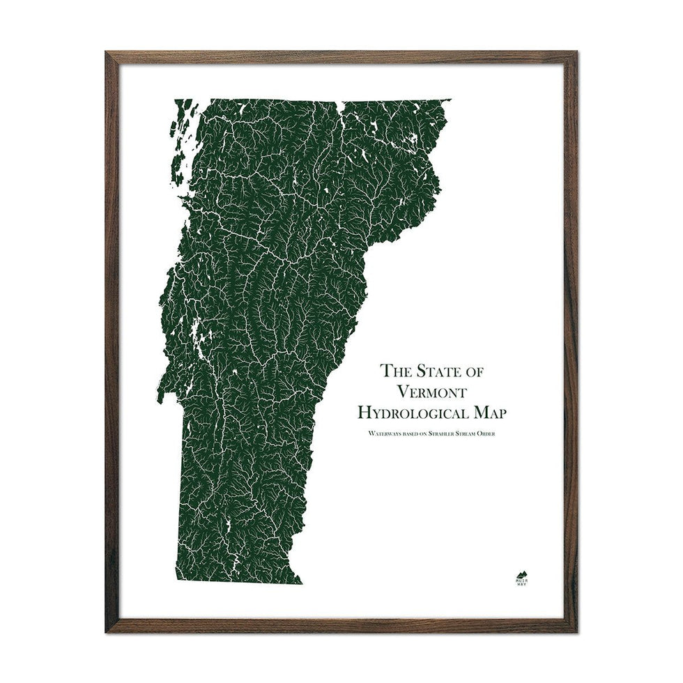 Vermont Hydrology Series Map | Map of rivers, streams & more – Muir Way