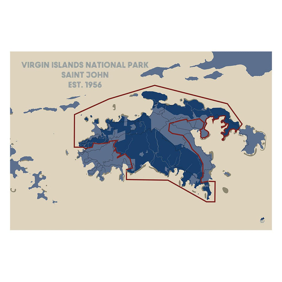 Virgin Islands National Park Poster | National Park Map | Muir Way