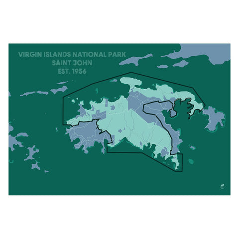 Virgin Islands National Park Poster | National Park Map | Muir Way