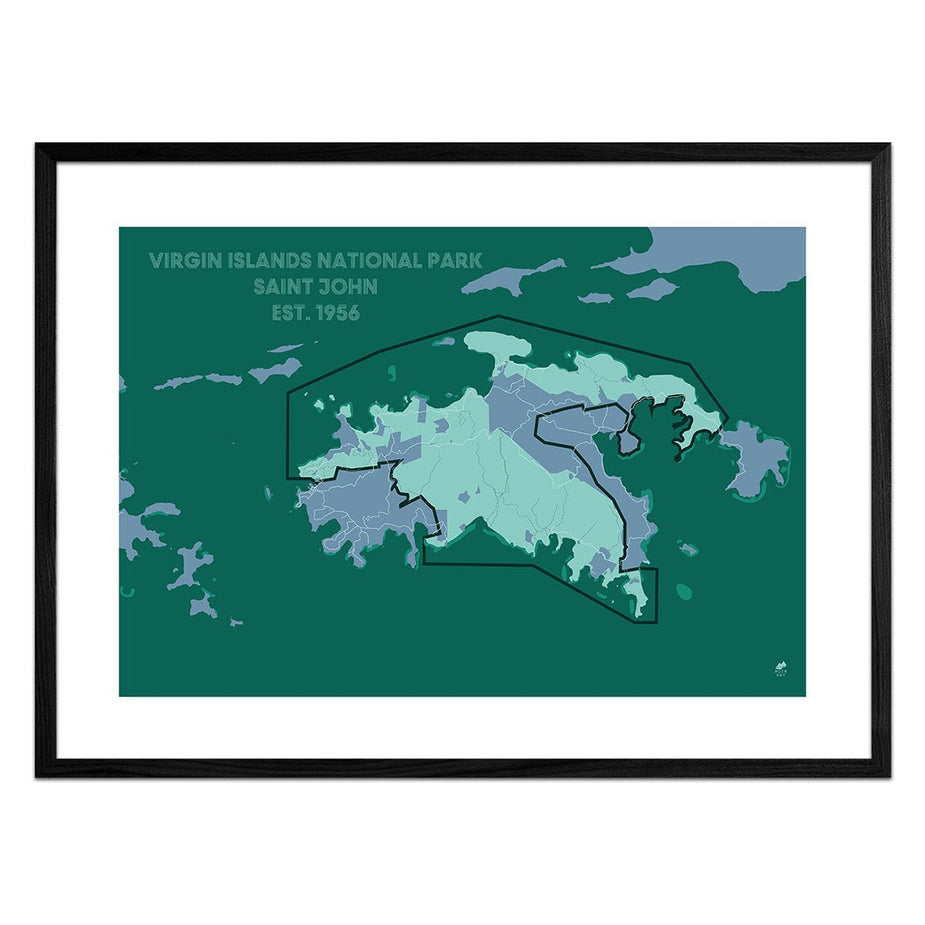 Virgin Islands National Park Poster | National Park Map | Muir Way