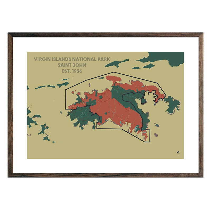 Virgin Islands National Park Poster | National Park Map | Muir Way