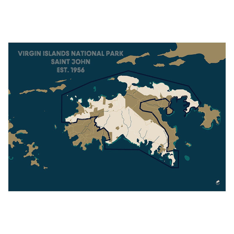 Virgin Islands National Park Poster | National Park Map | Muir Way