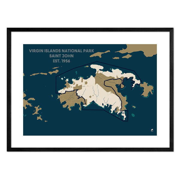 Virgin Islands National Park Poster | National Park Map | Muir Way