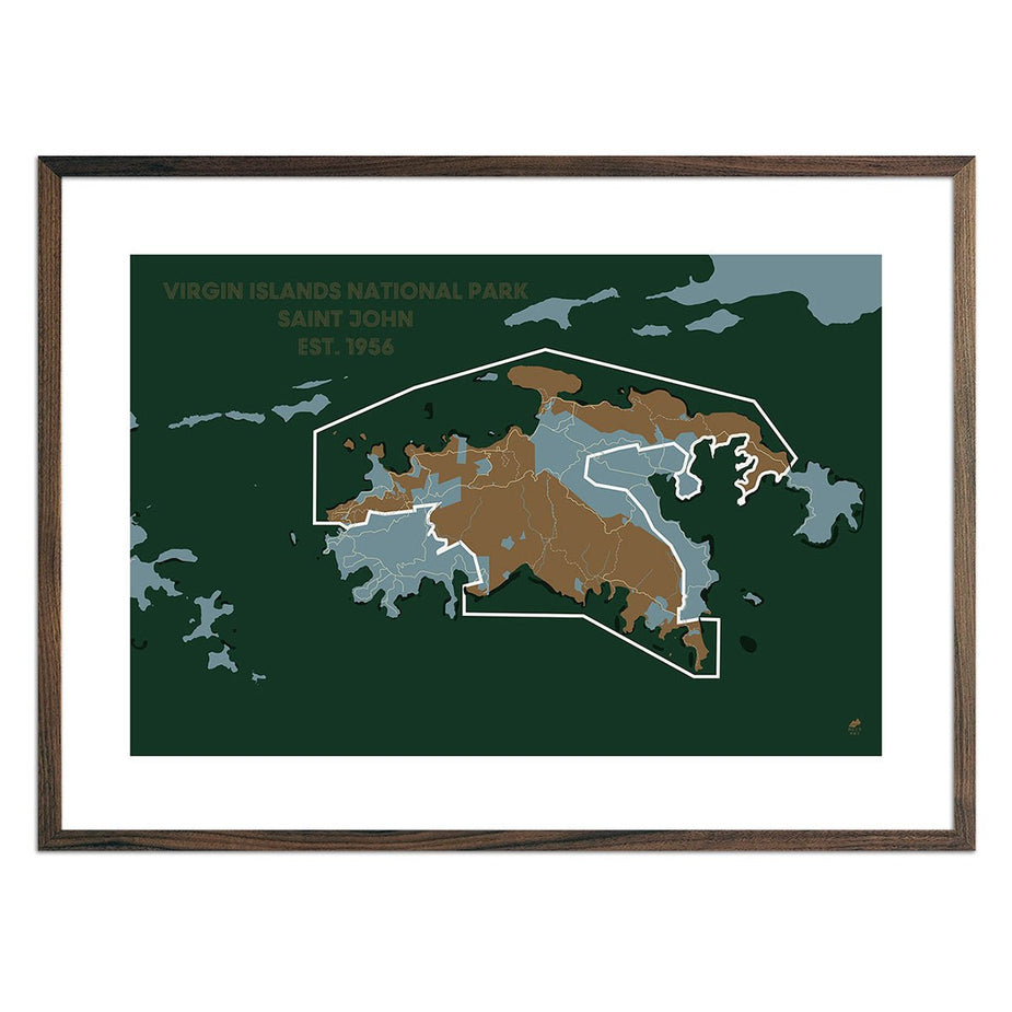 Virgin Islands National Park Poster | National Park Map | Muir Way