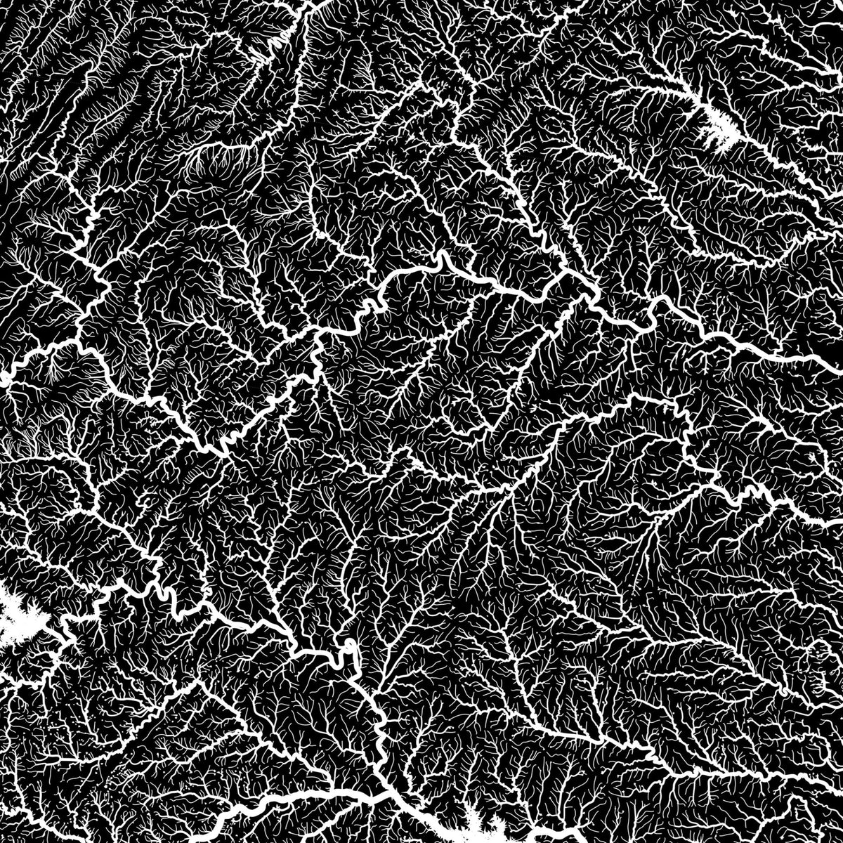 Virginia Hydrology Series Map | Map of rivers, streams & more - Muir Way