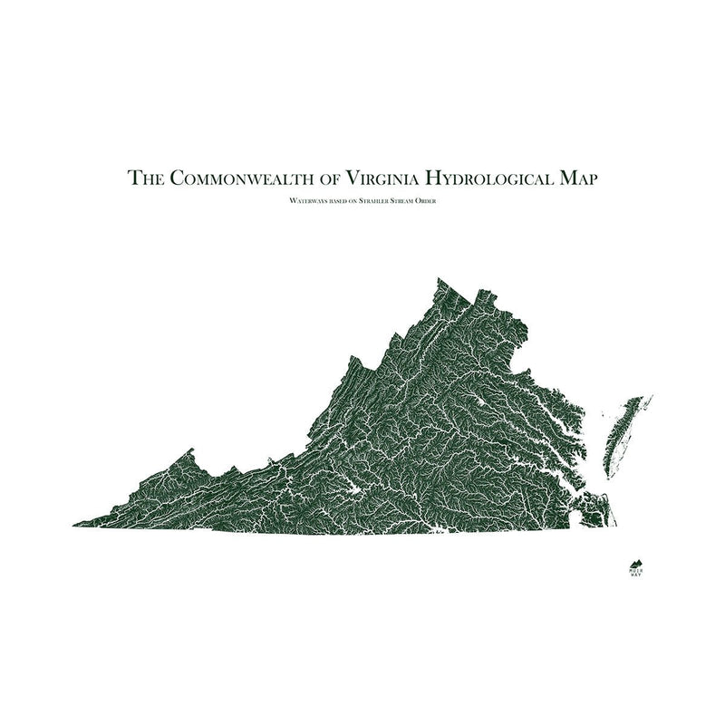 Virginia Hydrology Series Map | Map of rivers, streams & more - Muir Way