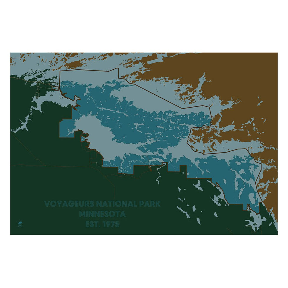 Voyageurs National Park Poster | National Park Map | Muir Way