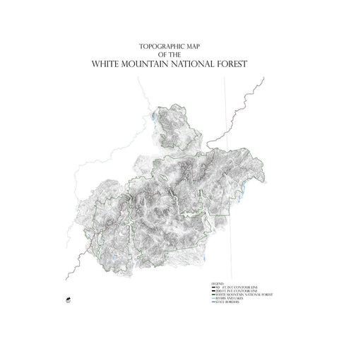 White Mountain National Forest, NH Map – Muir Way