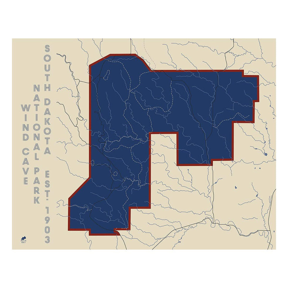 Wind Cave National Park Poster | National Park Map | Muir Way