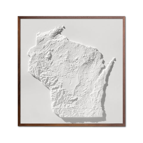 Wisconsin 3D Raised Relief Map Print | Museum-Quality – Muir Way