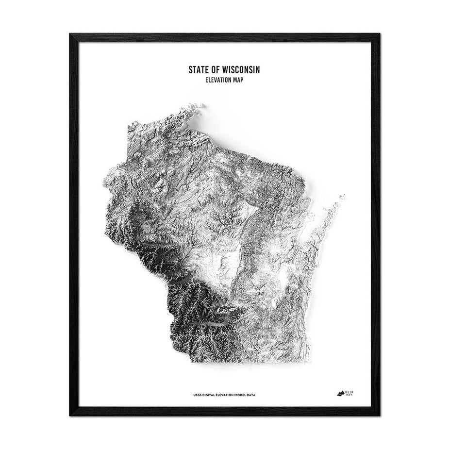Wisconsin Elevation Map – Muir Way