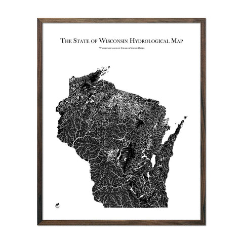 Wisconsin Hydrology Series Map | Map of rivers, streams & more – Muir Way