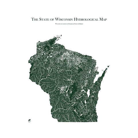Wisconsin Hydrology Series Map | Map of rivers, streams & more – Muir Way