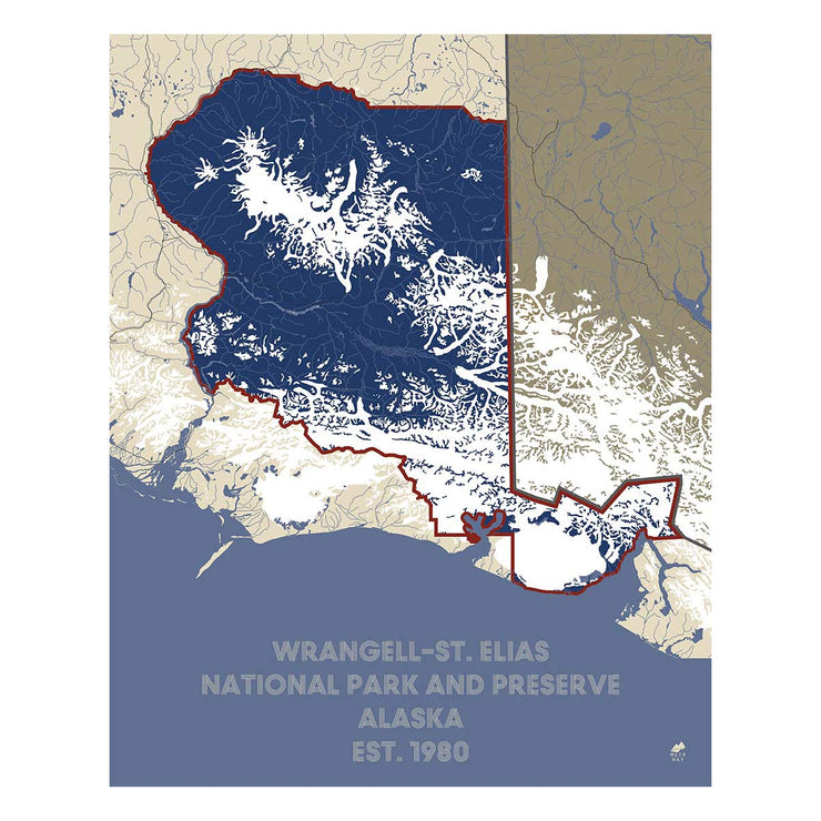 Wrangell-St. Elias National Park & Preserve Map Poster | Muir Way