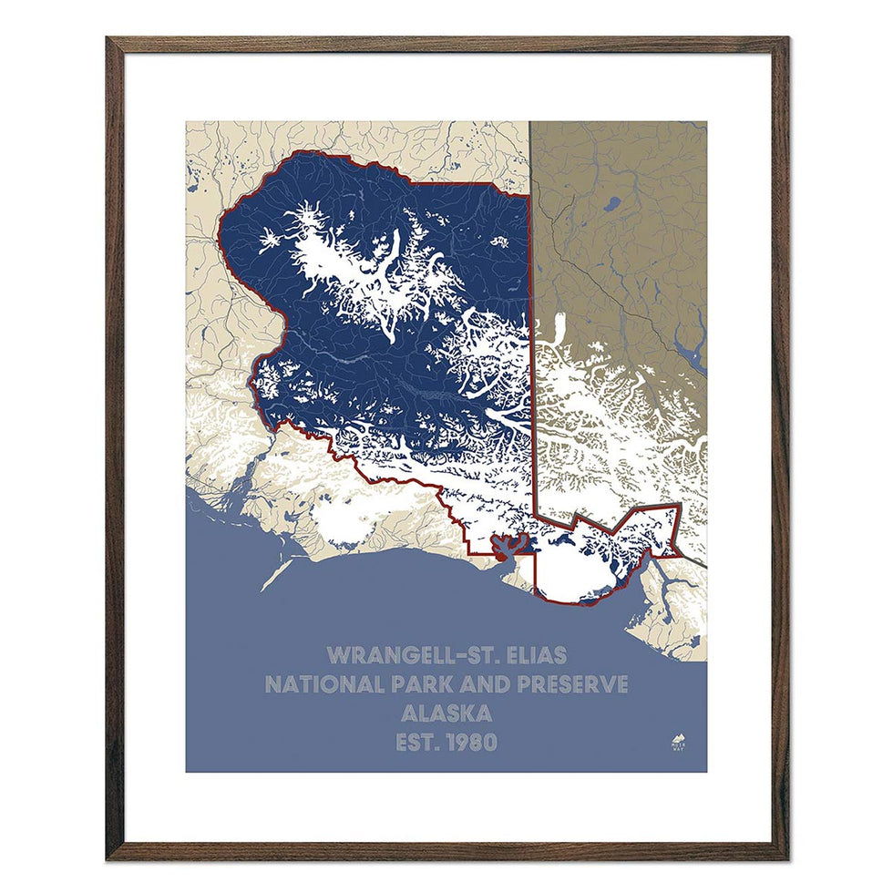 Wrangell-St. Elias National Park & Preserve Map Poster | Muir Way
