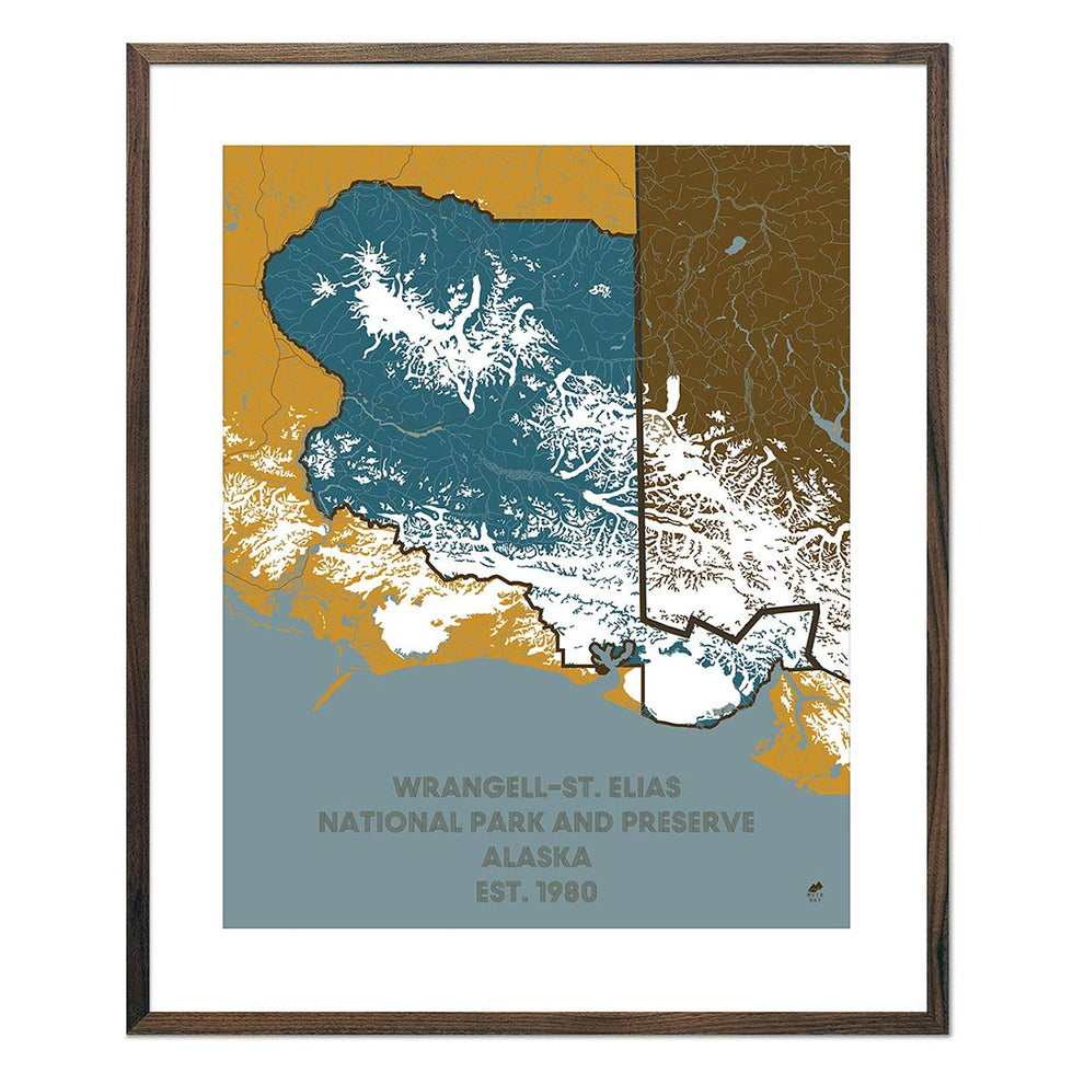 Wrangell-St. Elias National Park & Preserve Map Poster | Muir Way