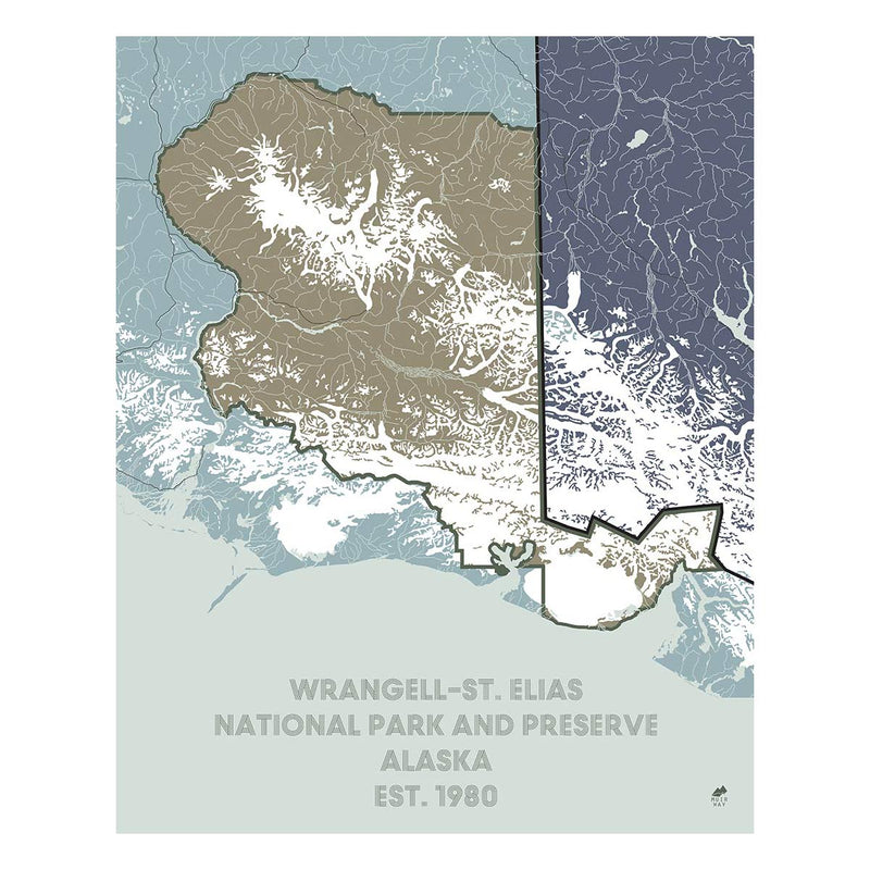 Wrangell-St. Elias National Park & Preserve Map Poster | Muir Way