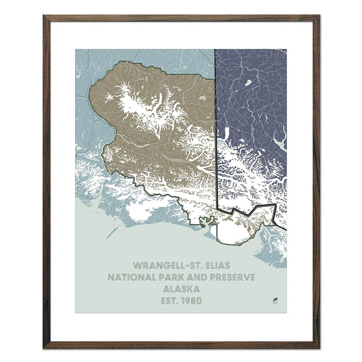Wrangell-St. Elias National Park & Preserve Map Poster | Muir Way