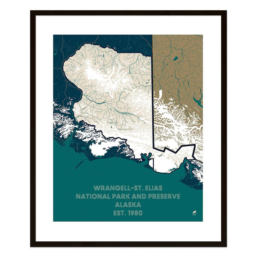 Wrangell-St. Elias National Park & Preserve Map Poster | Muir Way