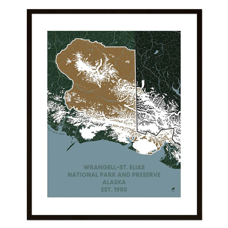 Wrangell-St. Elias National Park & Preserve Map Poster | Muir Way
