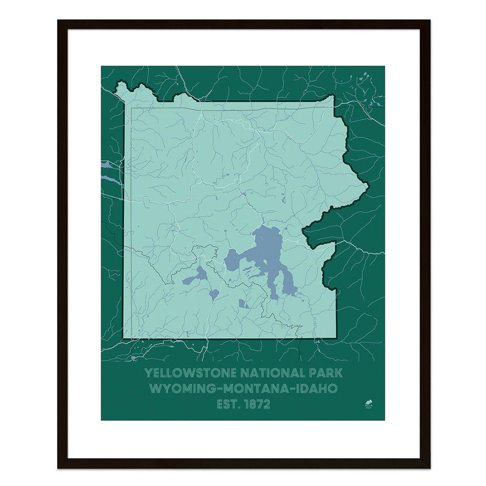 Yellowstone National Park Poster | National Park Map | Muir Way