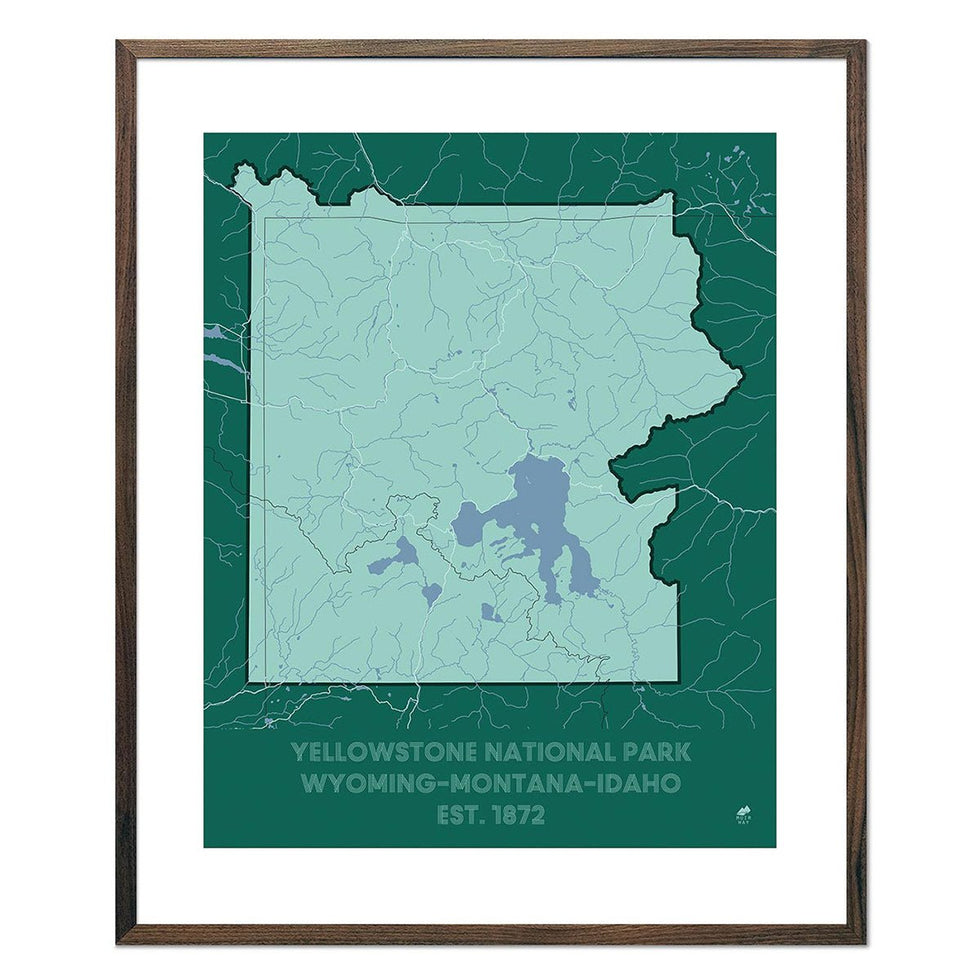 Yellowstone National Park Poster | National Park Map | Muir Way