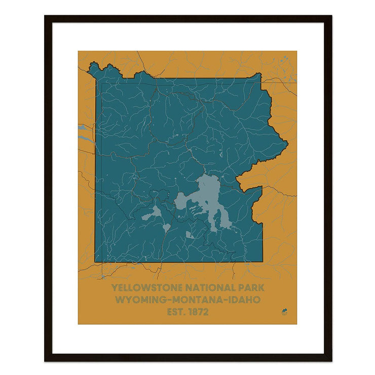 Yellowstone National Park Poster | National Park Map | Muir Way