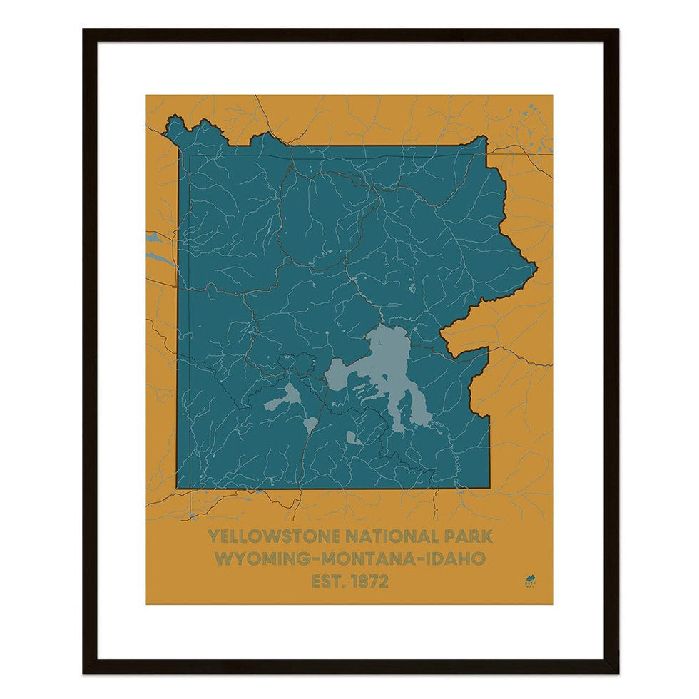 Yellowstone National Park Poster | National Park Map | Muir Way