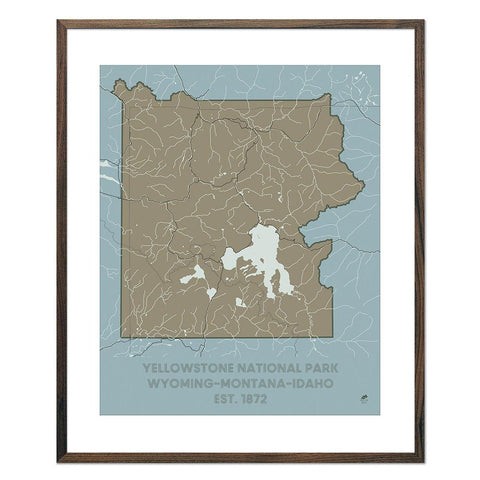 Yellowstone National Park Poster | National Park Map | Muir Way