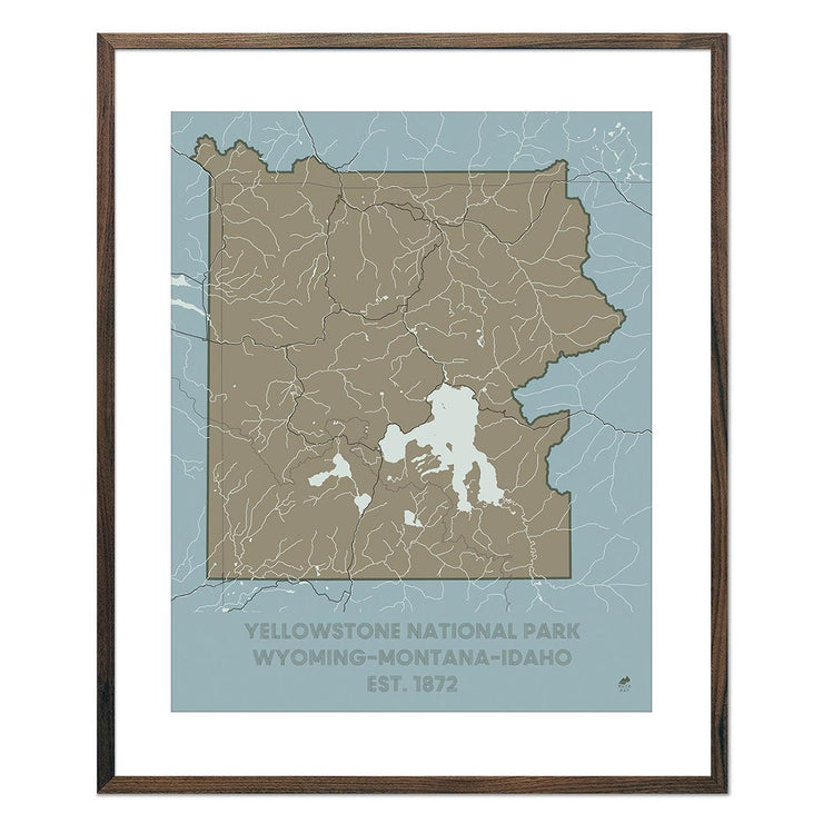 Yellowstone National Park Poster | National Park Map | Muir Way