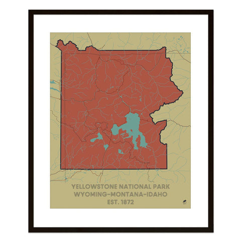 Yellowstone National Park Poster | National Park Map | Muir Way