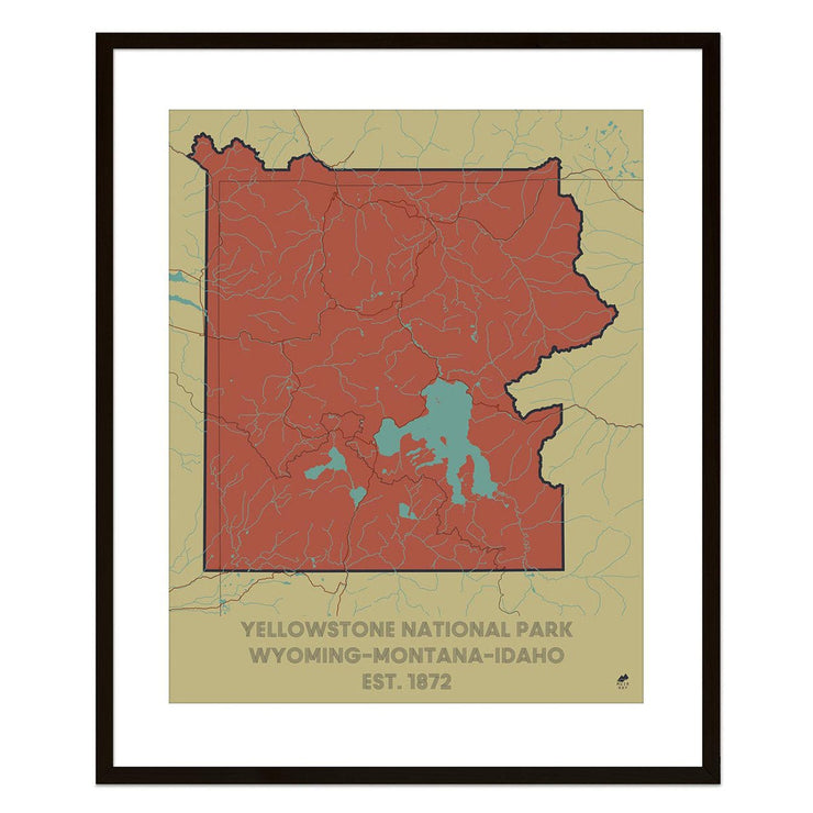 Yellowstone National Park Poster | National Park Map | Muir Way