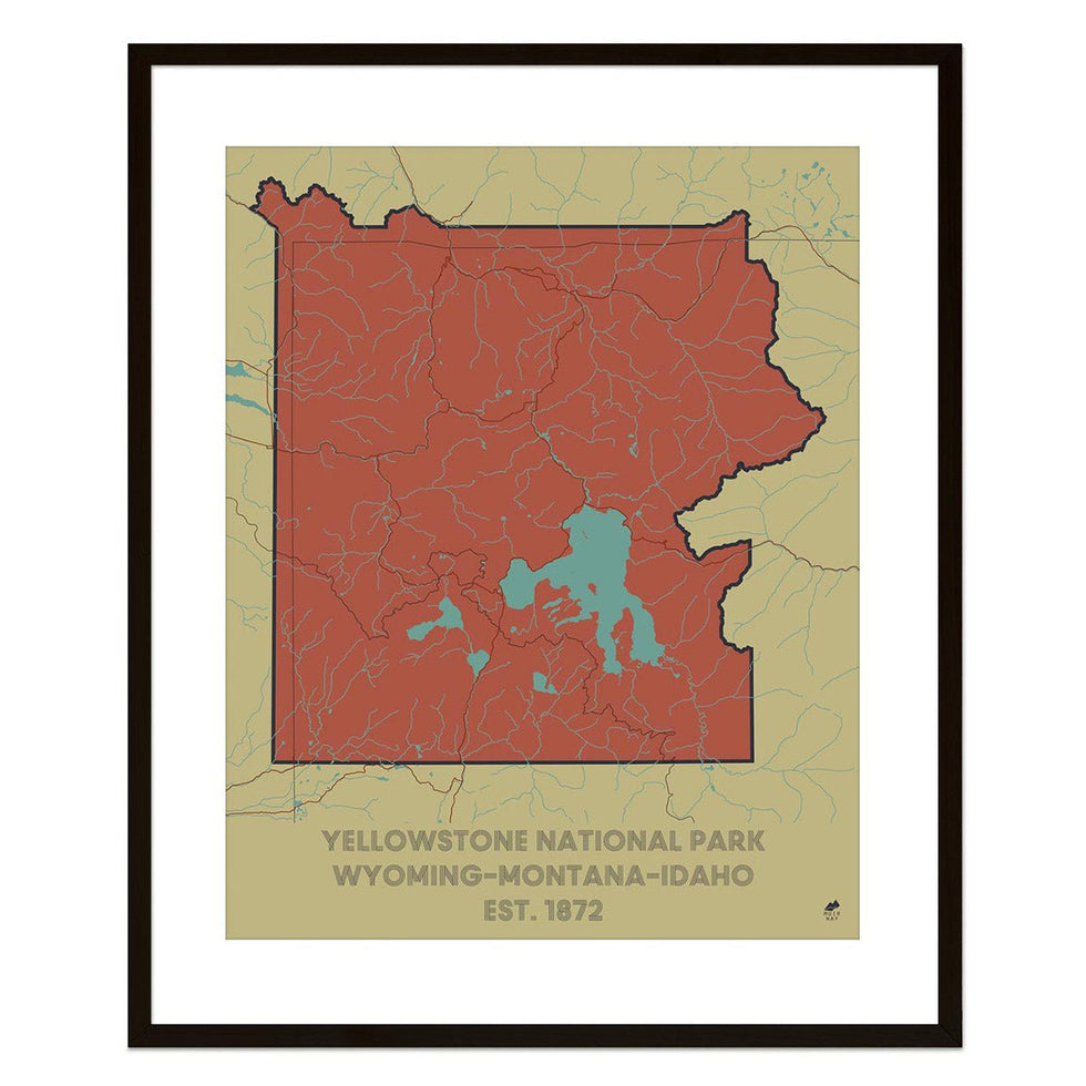 Yellowstone National Park Poster | National Park Map | Muir Way