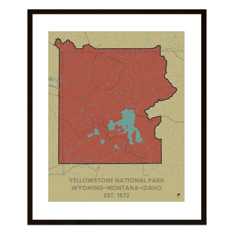 Yellowstone National Park Poster | National Park Map | Muir Way