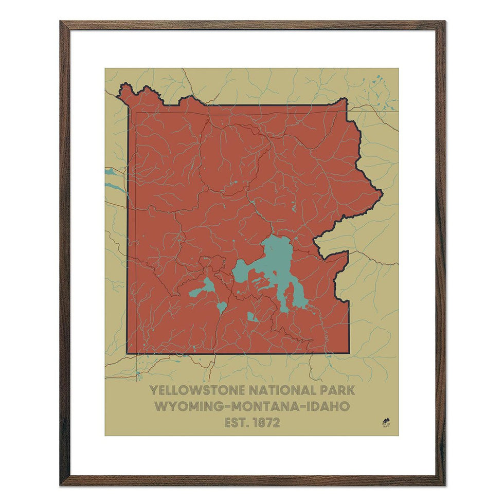 Yellowstone National Park Poster | National Park Map | Muir Way