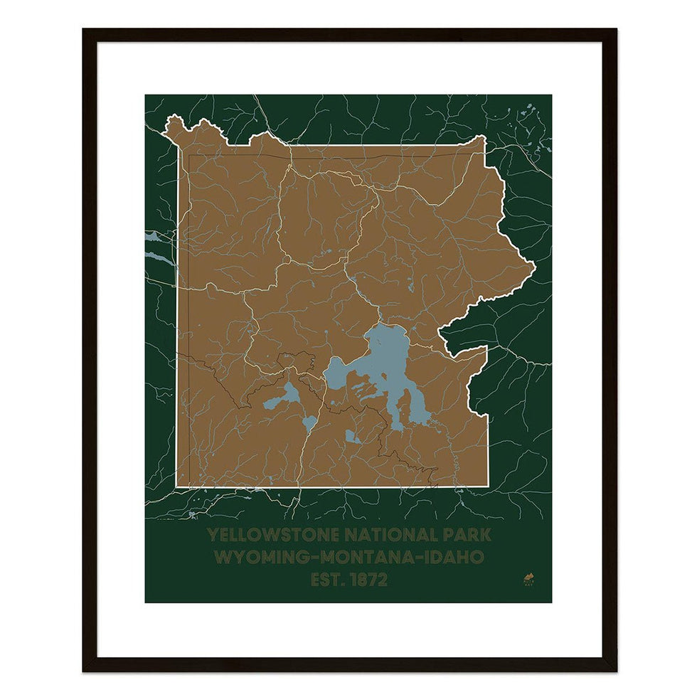Yellowstone National Park Poster | National Park Map | Muir Way