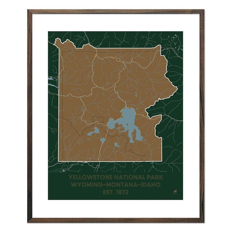 Yellowstone National Park Poster | National Park Map | Muir Way