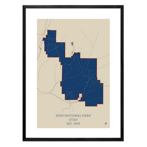 Zion National Park Poster | Zion National Park Map | Muir Way
